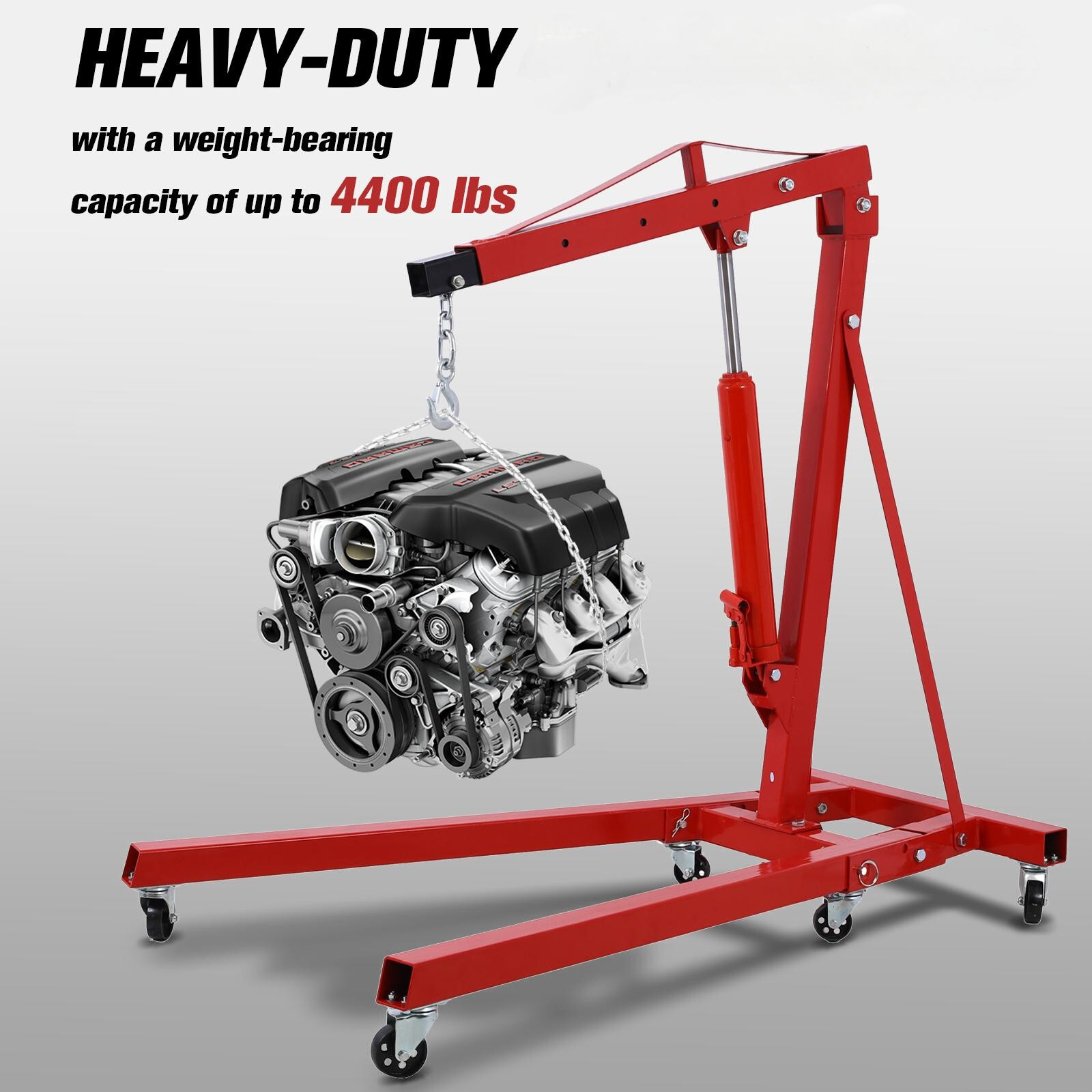 2 Ton Heavy Duty Folding Engine Hoist, Cherry Picker Shop Crane Hoist ...