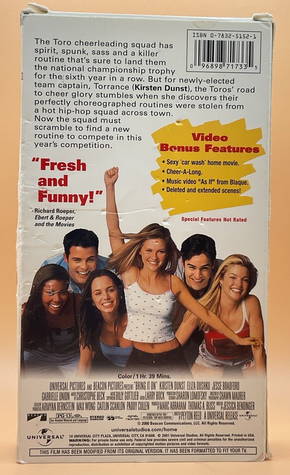 Bring It On VHS 2000 Kirsten Dunst **Buy 2 Get 1 Free** 96898717335 | eBay