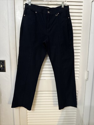 SIMON CHANG Woman’s 5 Pocket Black Micro Knit Stretch Bootcut Pants ...