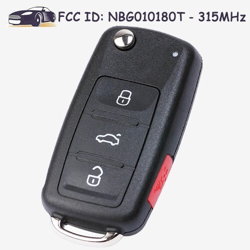 Flip Remote Key Fob 4 Buttons NBG010180T for Volkswagen Golf GTI Jetta ...