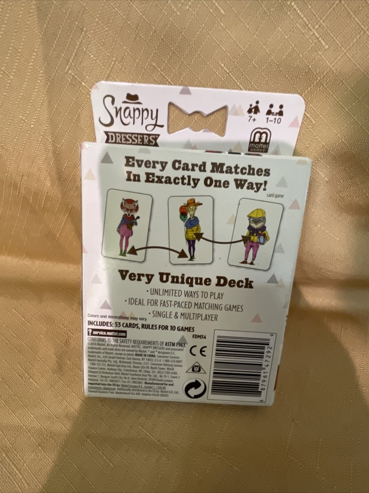 Snappy Dressers Game - 1 Very Unique Deck Every Card Matches in Exactly ...