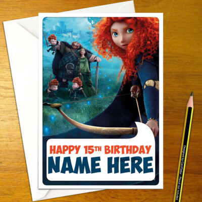 Brave PERSONALISED BIRTHDAY CARD • personalized disney pixar princess ...