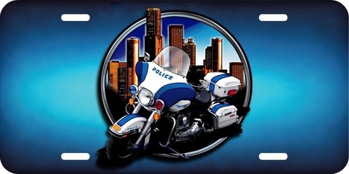 City Police Bike Officer Policeman Cop Aluminum Car Vanity Plate Tag ...