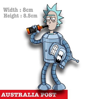 Rick and Morty , Rick as Bender with Jack Daniel Whiskey Bottle Funny ...