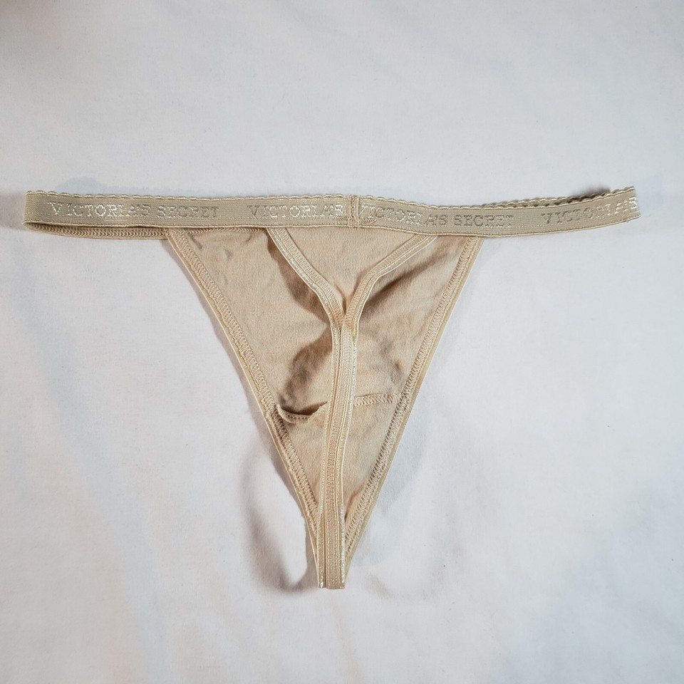 Victoria's Secret Signature Cotton Low Rise V-String Medium Beige | eBay