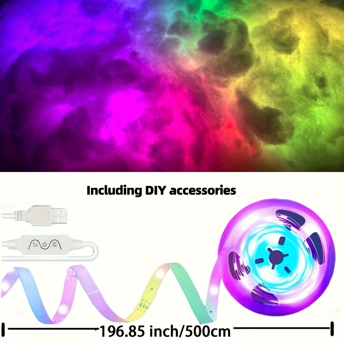 1pc Big Cloud Light, Thundercloud LED Light Lightning Cloud Colorful ...