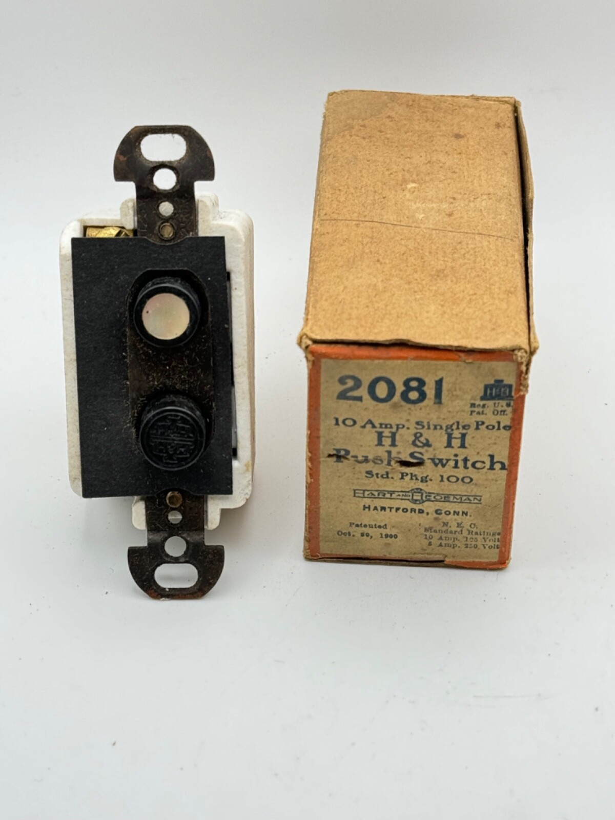 Vintage Push Button Light Switch Single-Pole Mother-of-Pearl New Old ...