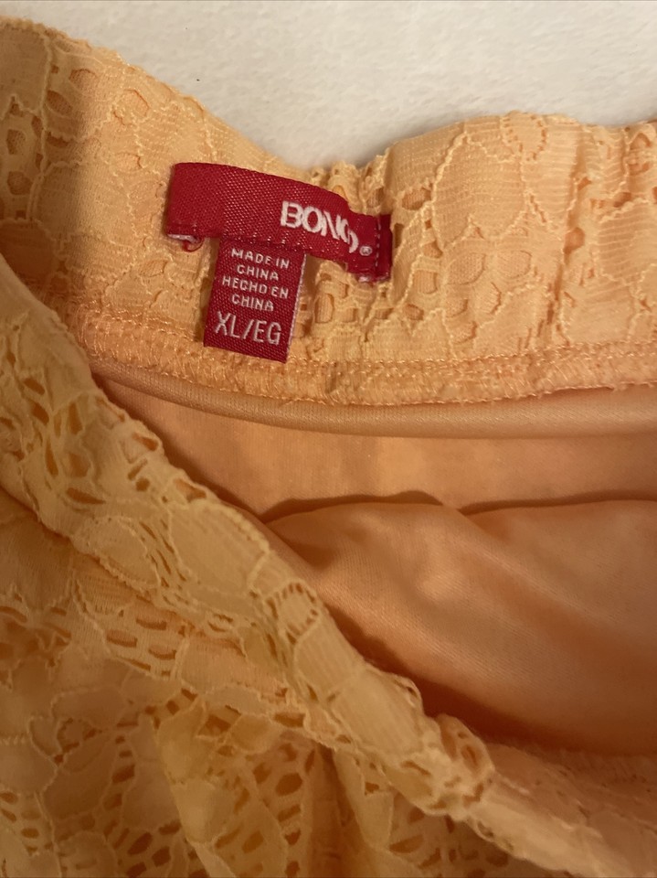 Juniors Bongo Stretch Waist Lace Skirt Orange Size XL | eBay