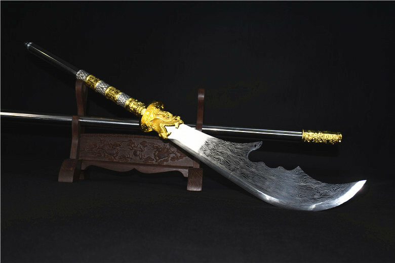 89" Long Steel Handle Guan-Gong Dao Broadsword Sharp High Manganese ...