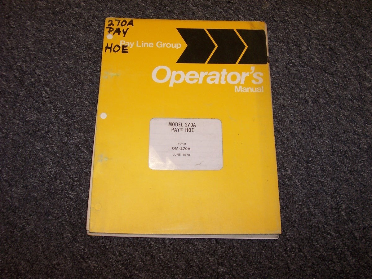 International Harvester 270A Pay Hoe Wheel Loader Shop Owner Operator ...