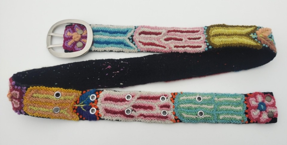 Embroidered belt floral colorful, peruvian wool embroidered belts SIZE ...