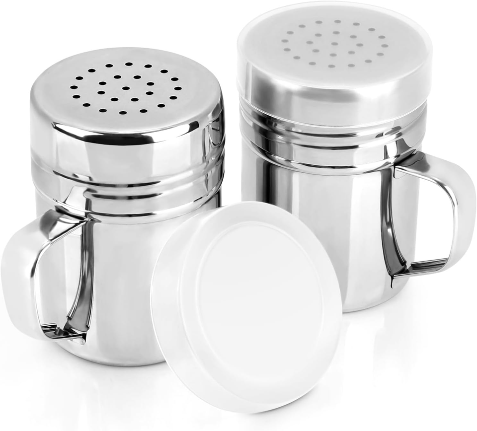 2Pcs Stainless Steel Dredge, Salt Pepper Dredge Shakers with Handle ...