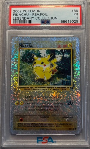 Pikachu Legendary Reverse Psa1 Pokemon Card Vintage Set Artwork Jungle ...