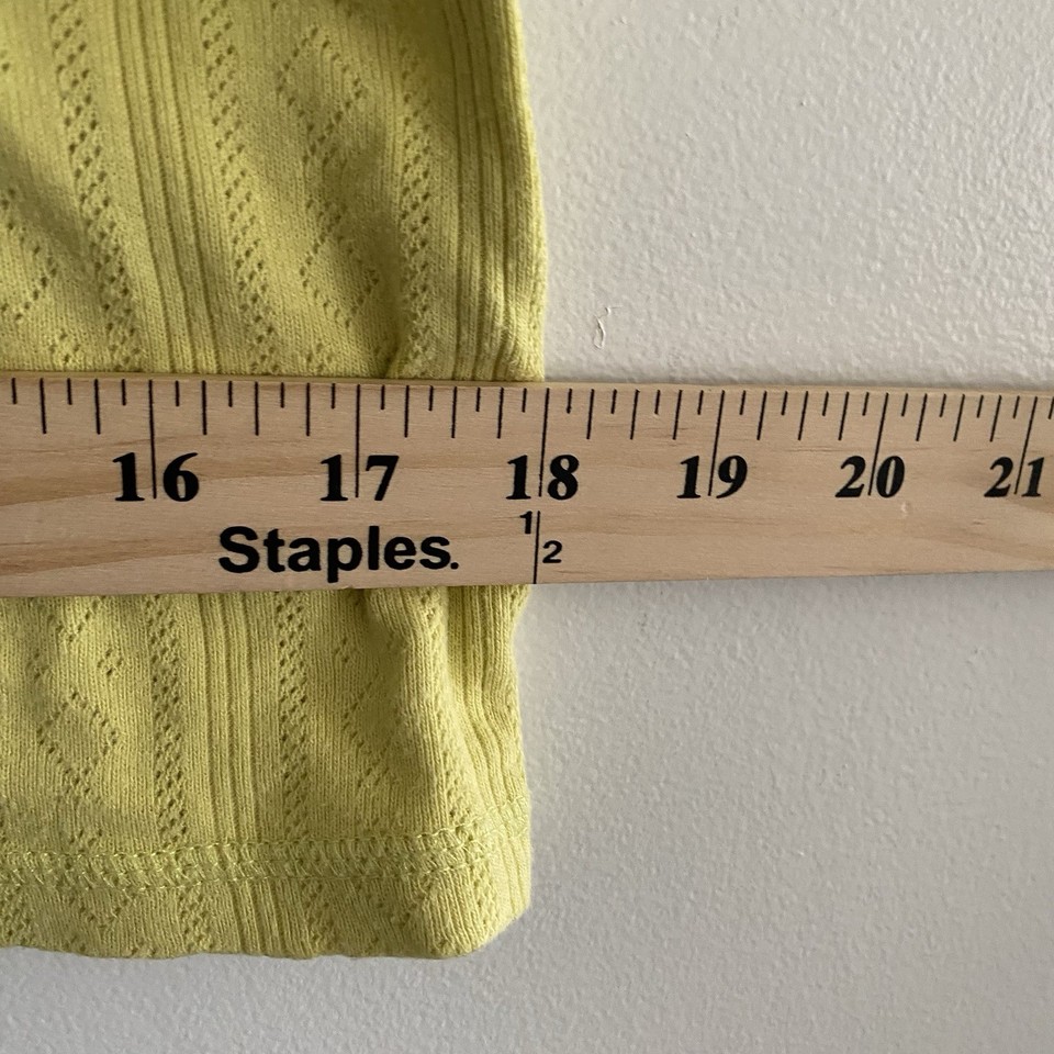 Sigrid Olsen Women Y2K Tank Top Cami Size L Lace Ribbed Lime Green ...