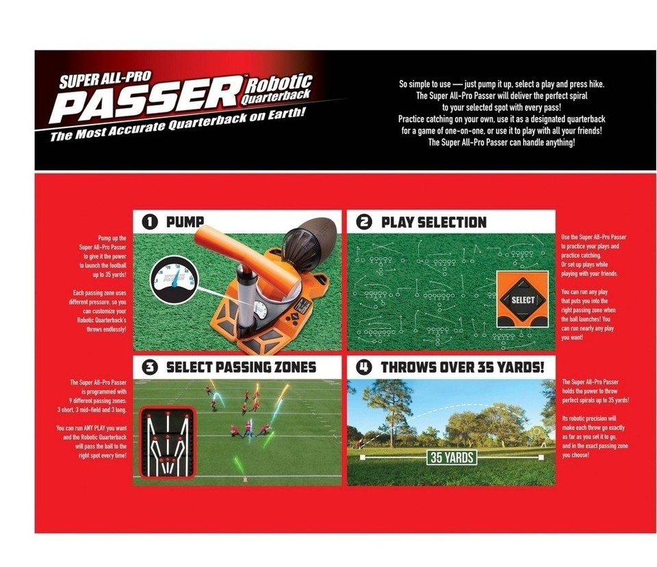 All Pro Passer Football Fitness Sports Trainer Spiral Throws Pee Ball ...