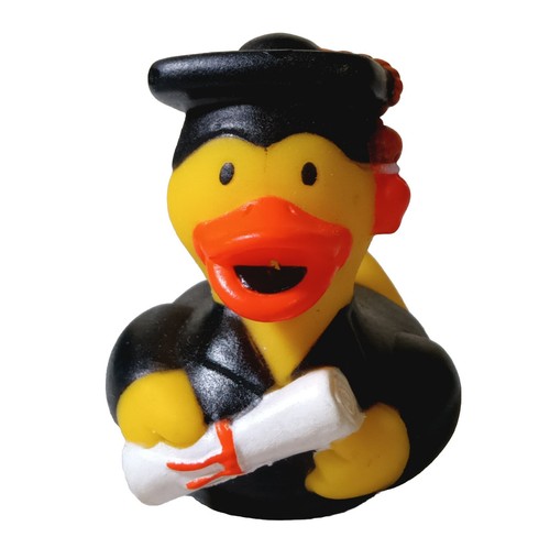 Rubber Duck Graduation GRAD Yellow Black Congratulations Diploma Duckie ...