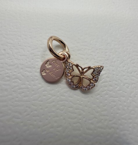 Authentic Pandora #782555C01 Pink Butterfly & Quote Double Dangle Charm ...