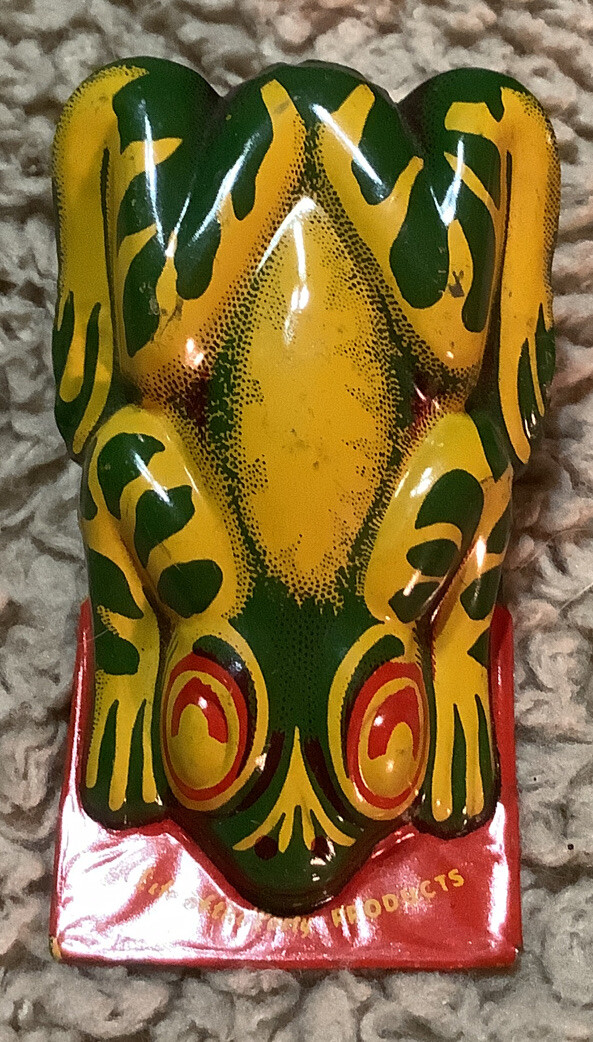 VINTAGE USA TOY FROG CLICKER NOISE MAKER NEW CONDITION COLORFUL FREE ...