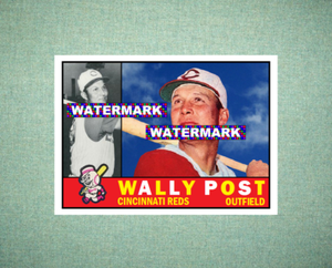 Wally Post Cincinnati Reds 1960 Style Custom Baseball Art Card | eBay