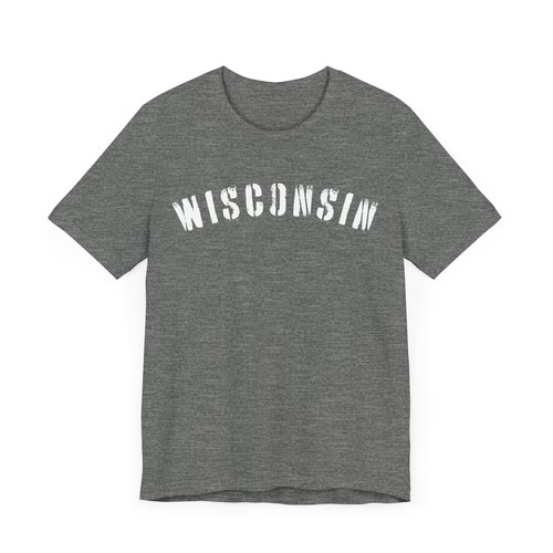 Wisconsin T-Shirt, Rugged Lettering Wisconsin Shirt, Print On Demand | eBay