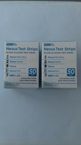 100 Gluco Nexus Rx Test Strips-2 boxes @50 per box | eBay UK