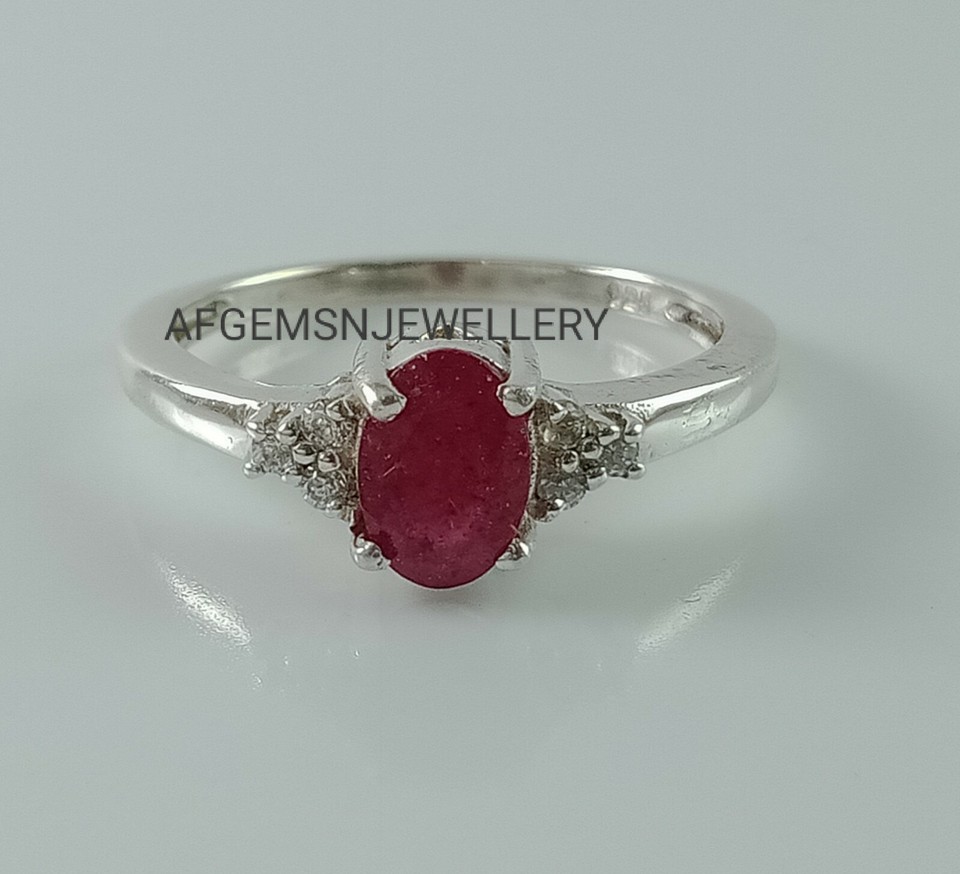 Ruby Gemstone Ring-Vintage Ruby Ring-925 Sterling Silver Ring-Red Ruby ...