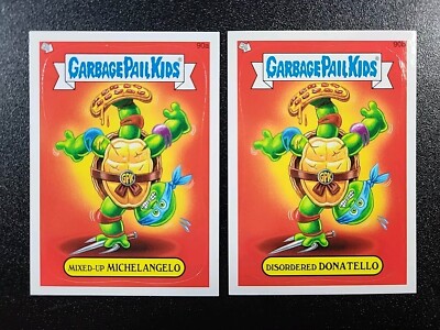 TMNT Teenage Mutant Ninja Turtles Spoof 2 Card Set Garbage Pail Kids ...
