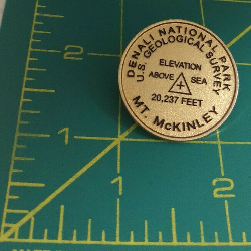 Alaska Lapel Pin USGS survey marker Denali National Park, Mt Mckinley ...