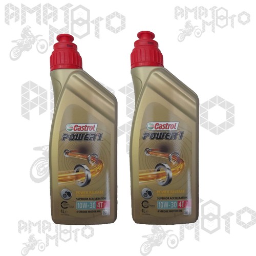 2 Liter Motoröl Motorrad Schmierstoff Kunststoff CASTROL Power 1 Roller ...