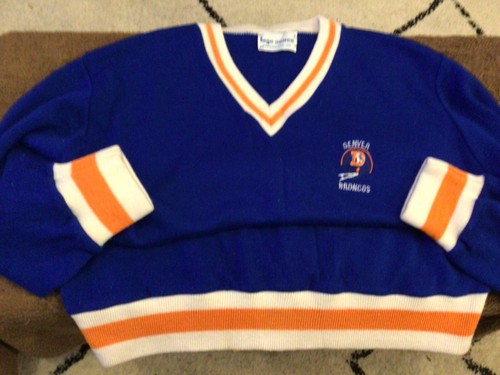 Vintage Denver Broncos Acrylic NFL Pro Line USA Made V Neck Sweater ...