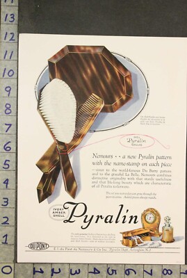 1923 PYRALIN HAIR BRUSH COMB MIRROR BEAUTY ARLINGTON DUPONT PLASTIC AD ...