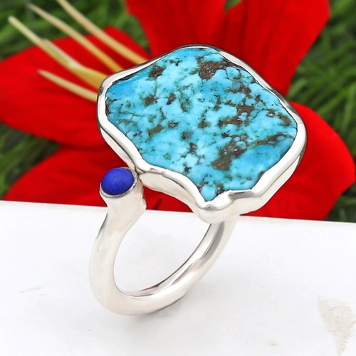 Gorgeous Sleeping Beauty Turquoise Adjustable Silver Ring Engagement Gift S-10 | eBay