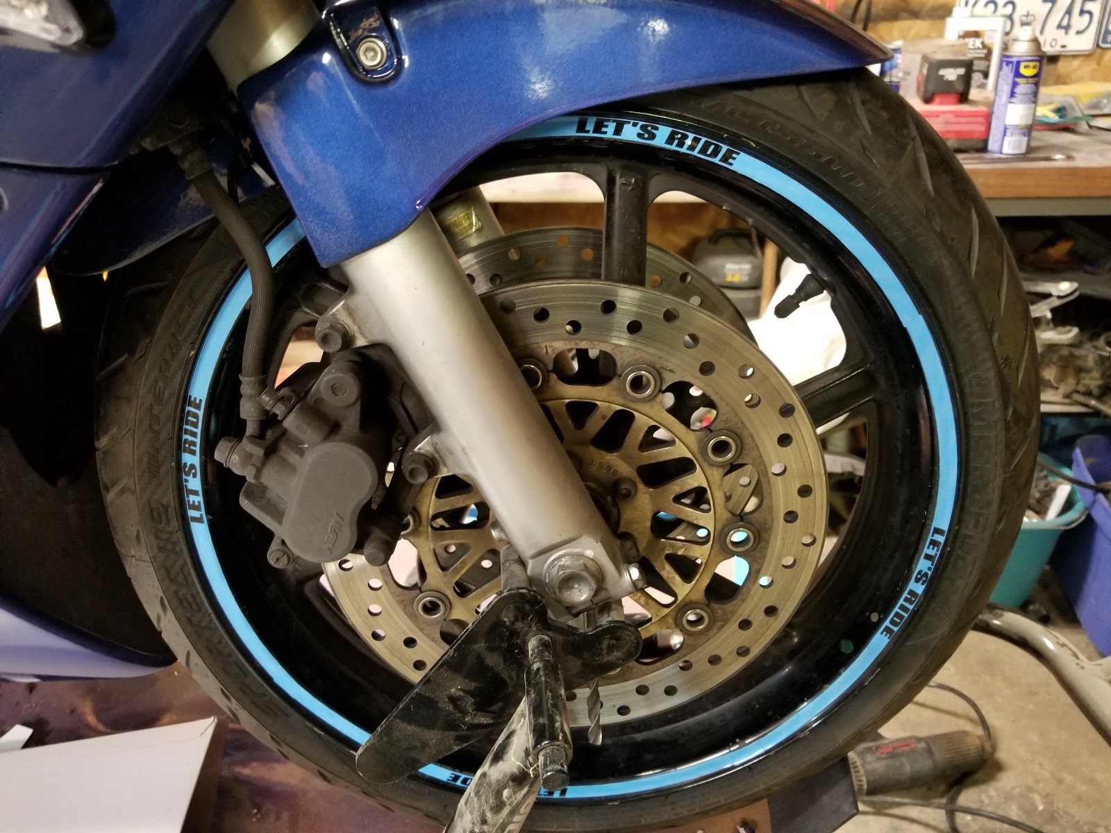 CUSTOM PRINTE RIM STRIPES WHEEL DECALS TAPE STICKERS Kawasak ZX6R ZX7R ...