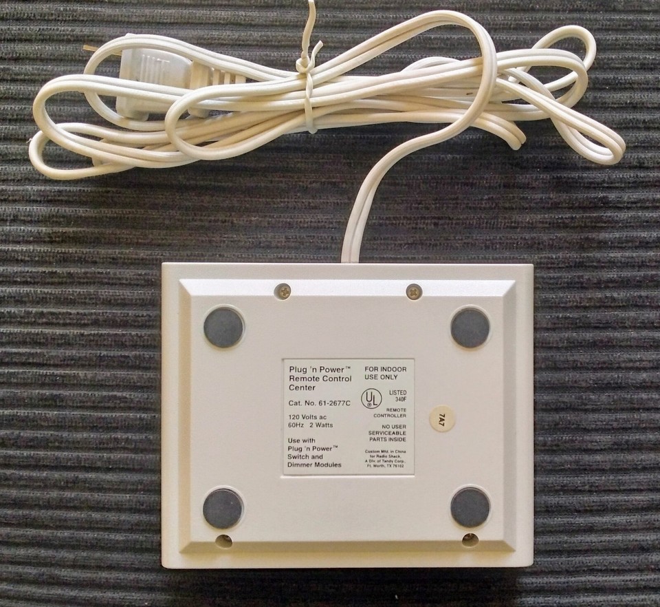 X10 Radio Shack Plug 'n Power Remote Control Center, Cat. No. 61-2677C ...