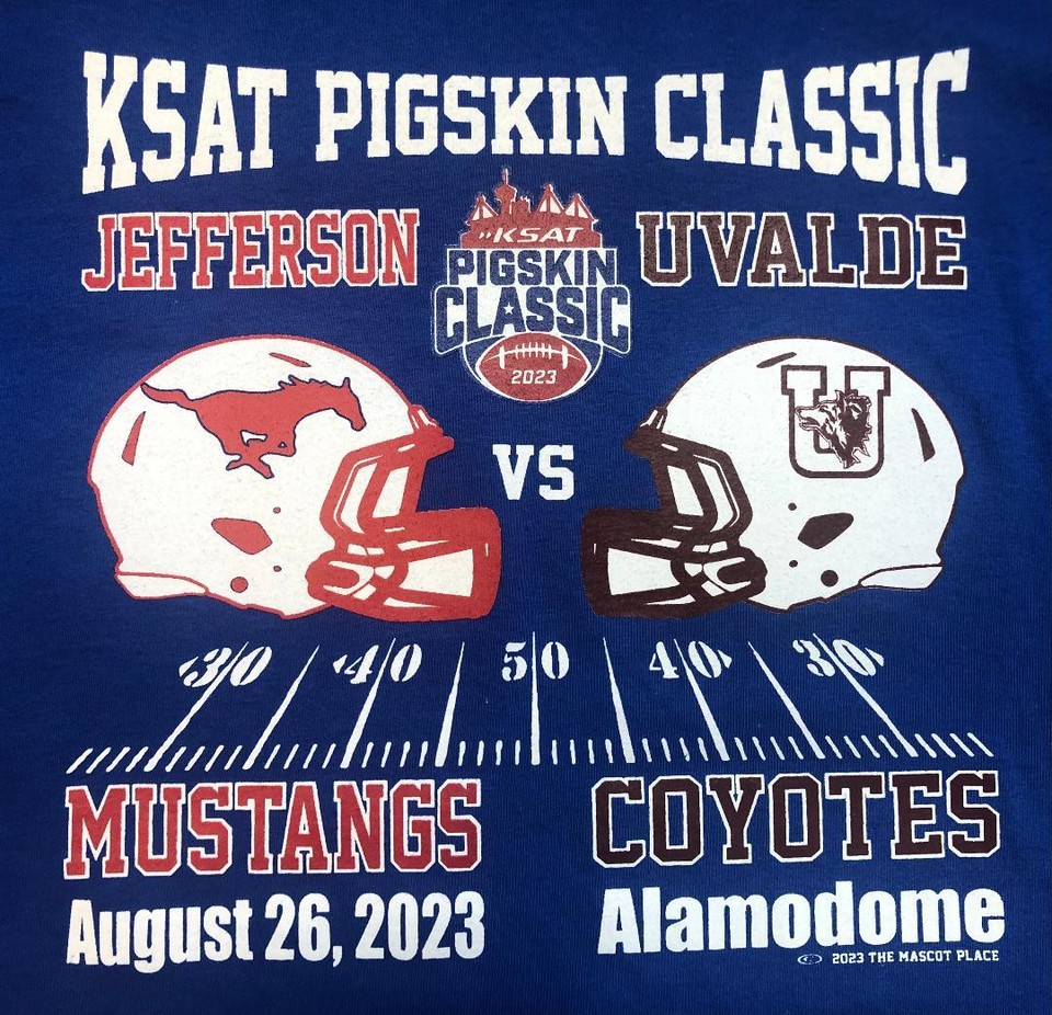 Jefferson Mustangs vs Uvalde Coyotes "KSAT Pigskin Classic" T-Shirt | eBay