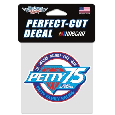 Petty 75 Years of Racing Perfect Cut Color Decal 4" x 4" | eBay