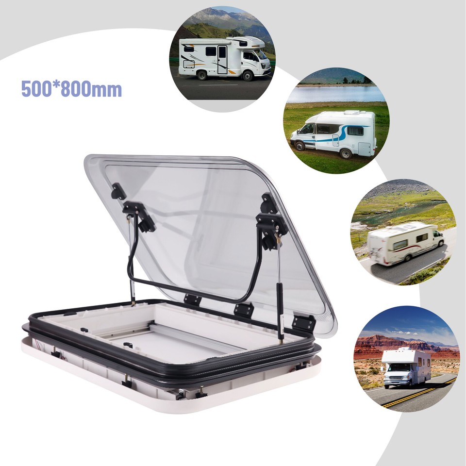 800mmx500mm RV Roof Window Hatch Caravan Trailer Skylight Vent Hatch w ...