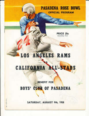 8/9/ 1958 Los Angeles Rams vs California All Stars football program | eBay