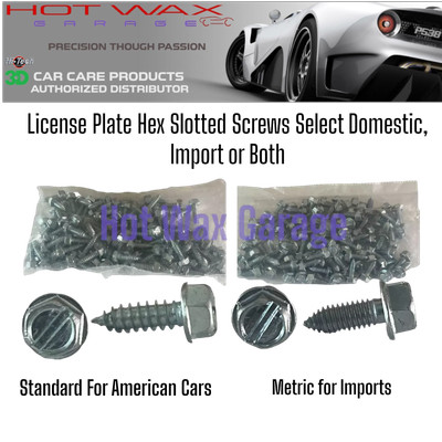 CAR DEALER LICENSE PLATE SCREWS SLOTTED HEX HEAD SELF TAPPING Standard ...