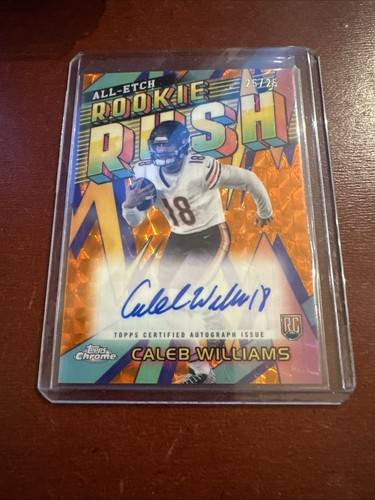 2024 Topps Chrome Caleb Williams RC All-Etch Rookie Rush Auto Orange 25 ...
