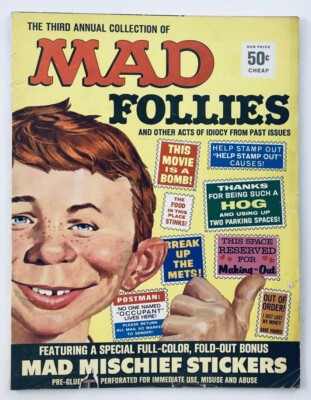 Mad Magazine 1965 Follies Mischief Sticker 4.0 VG Very Good No Label | eBay