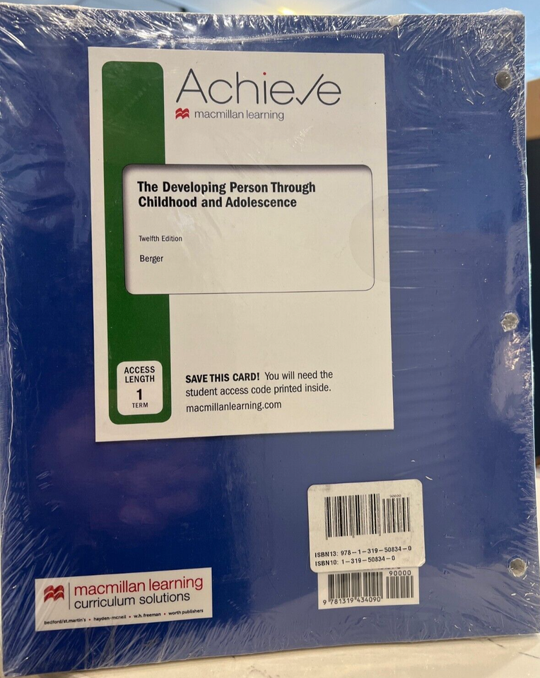 The Developing Person Through Childhood & Adolescence 12th Ed W/Access ...