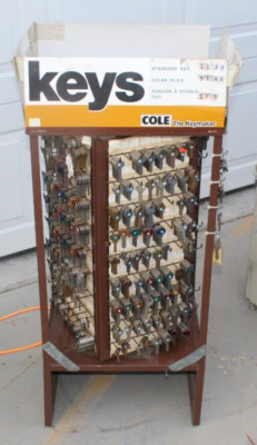 COLE Key Display Locksmith Rack Vintage (Hundreds of misc keys) | eBay