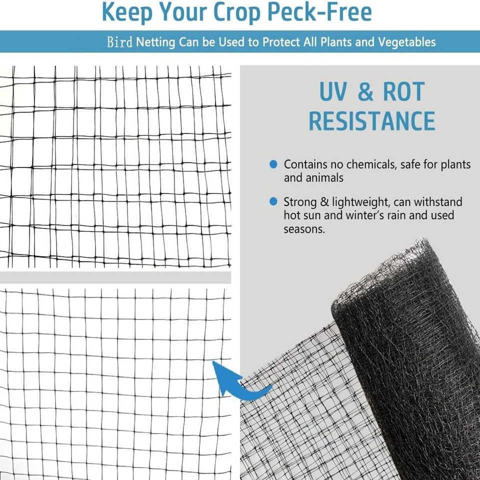 Bird Netting for Strawberry Plants, Blueberry, BlackBerry, Bird Block ...