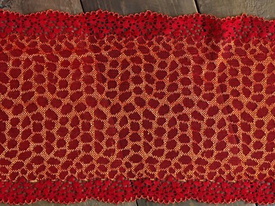 laverslace Quality Fiery Red Leopard Print Wide Stretch Lace Trim 6.25 ...