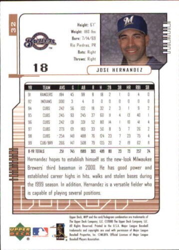 2000 Upper Deck MVP Baseball #32 Jose Hernandez | eBay