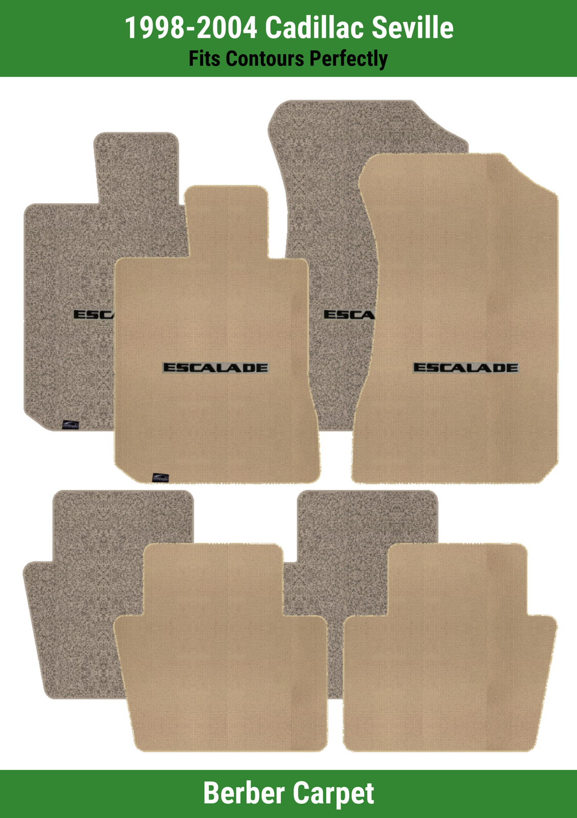 Lloyd Berber Front & Rear Mats for '98-04 Seville w/Black on Tan ...