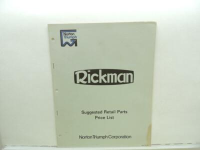 Vintage 1975 Rickman Parts Price List Norton Triumph B6782 | eBay