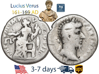 Ancient Roman Empire Coin Silver Denarius LUCIUS VERUS 161-169 ...