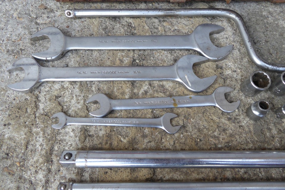 Job Lot Of 30 x Britool Tools With Vintage Tin - Made In England - As ...